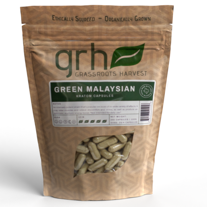Green Malaysian Kratom Capsules | GRH Kratom